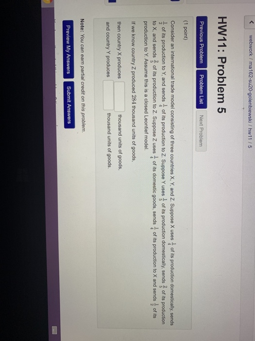 Solved HW11: Problem 3 Previous Problem Problem List Next | Chegg.com