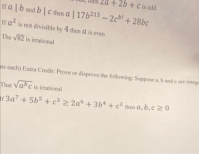 2a + 2b + C is odd If a | b and b | c then a | 17b213 | Chegg.com