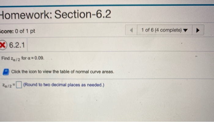 Solved Homework Section 6 2 Core 0 Of 1 Pt 1 Of 6 4