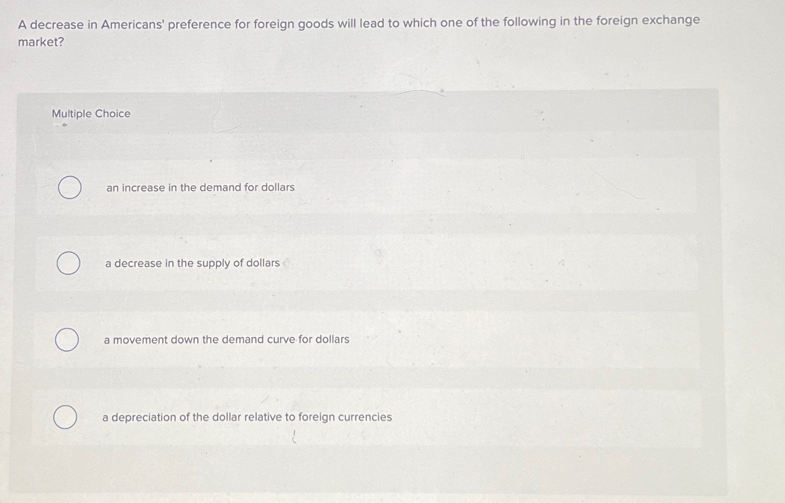 Solved A decrease in Americans' preference for foreign goods | Chegg.com
