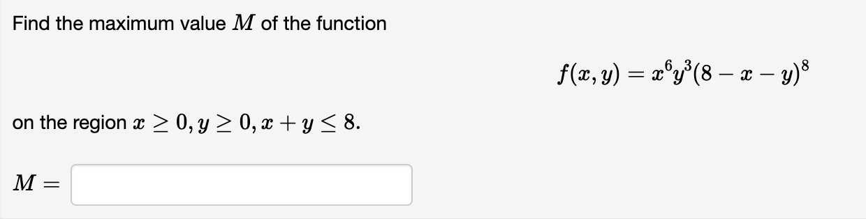 Solved Find the maximum value M ﻿of the | Chegg.com