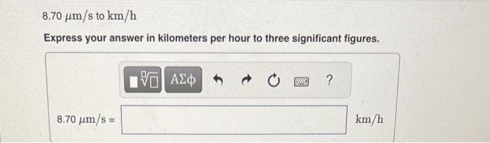 Solved Express your answer in kilometers per hour to three | Chegg.com