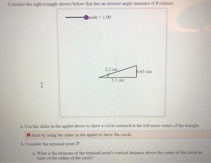 Solved Consider the right triangle shown below that has an | Chegg.com