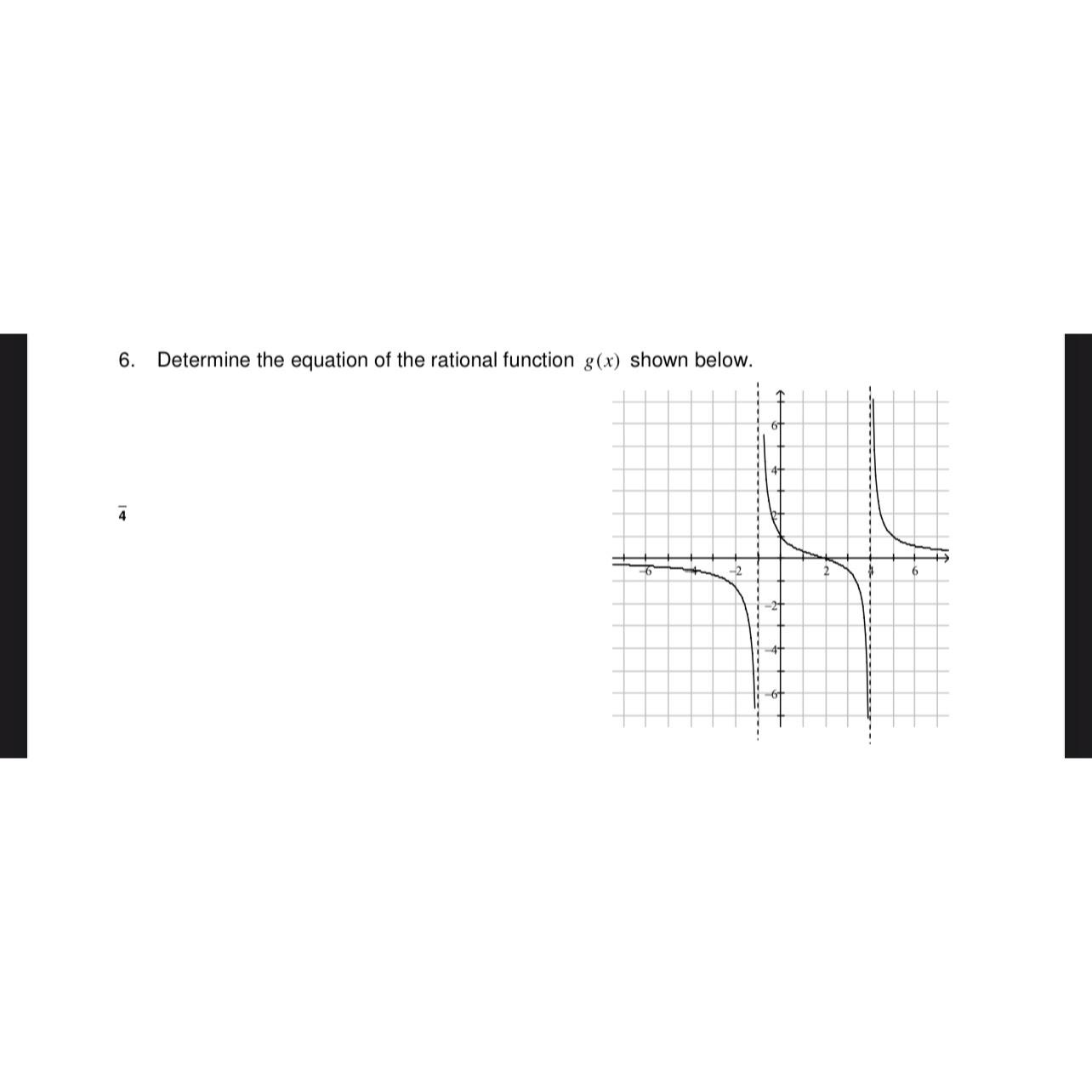 Solved Determine the equation of the rational function g(x) | Chegg.com
