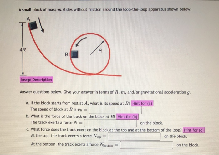 Solved: A Small Block Of Mass M Slides Without Friction Ar... | Chegg.com