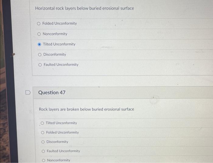 Solved Horizontal rock layers below buried erosional surface | Chegg.com