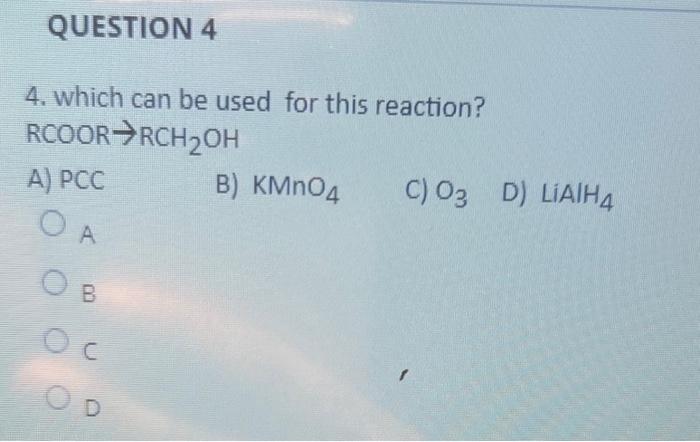 Solved 1. which one is(are) ester? A) RCHO B) RCOR C) RCOOR | Chegg.com