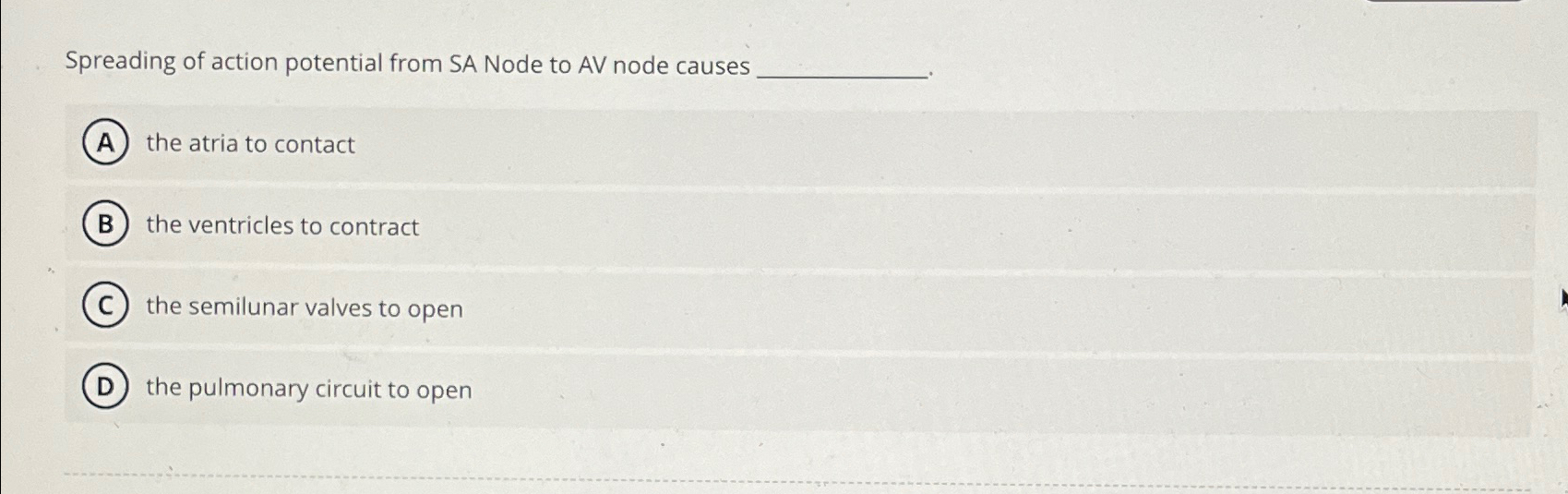 Solved Spreading of action potential from SA Node to AV node | Chegg.com