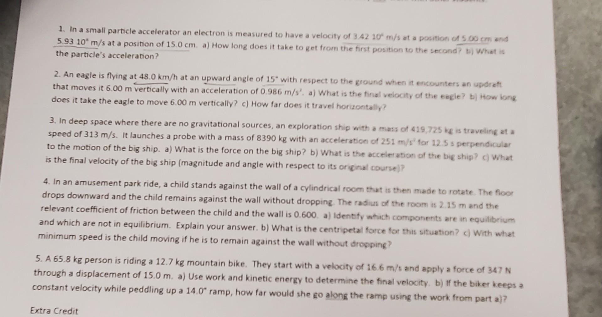 Solved 1. In a small particle accelerator an electron is | Chegg.com