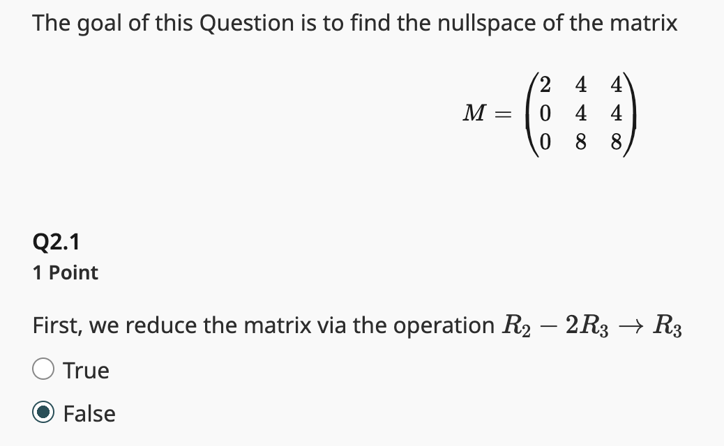 Solved The goal of this Question is to find the nullspace of | Chegg.com Solved The goal of this Question is to find the nullspace of | Chegg.com