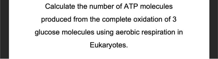 Solved Calculate the number of ATP molecules produced from | Chegg.com