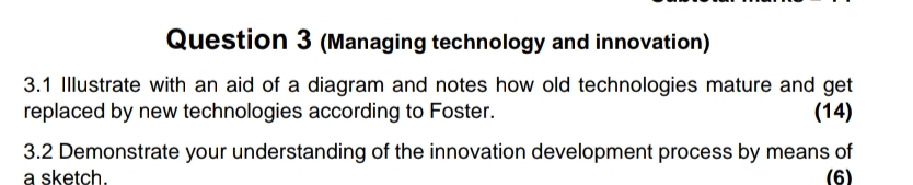 Solved Question 3 (Managing technology and innovation)3.1 | Chegg.com