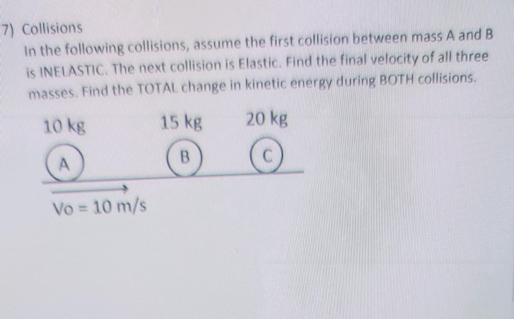 Solved Collisions In the following collisions, assume the | Chegg.com