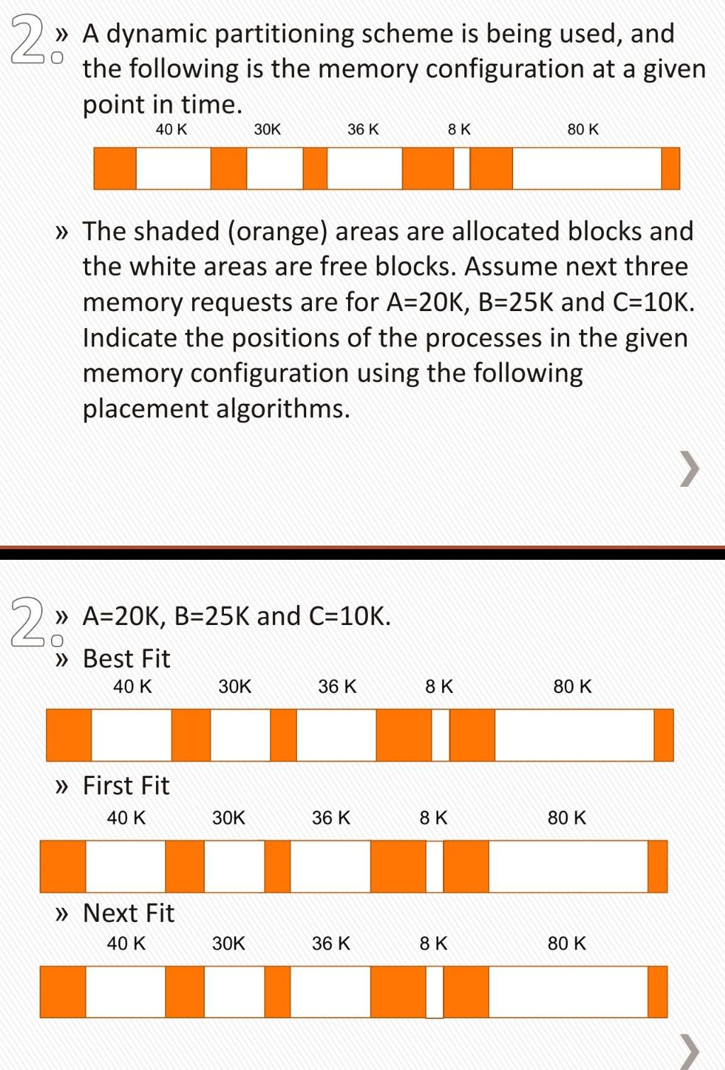 Solved 2» » A dynamic partitioning scheme is being used, and | Chegg.com