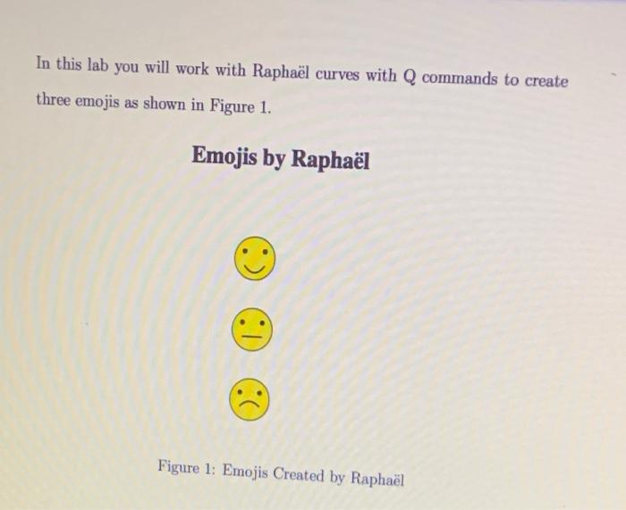 Solved I am required to create Raphael emojis as shown in | Chegg.com