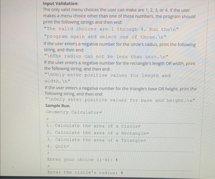 Solved Write a program that displays the following menu. The | Chegg.com