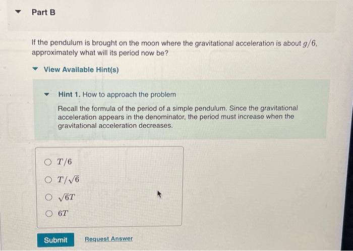 Solved Changing the Period of a Pendulum A simple pendulum | Chegg.com