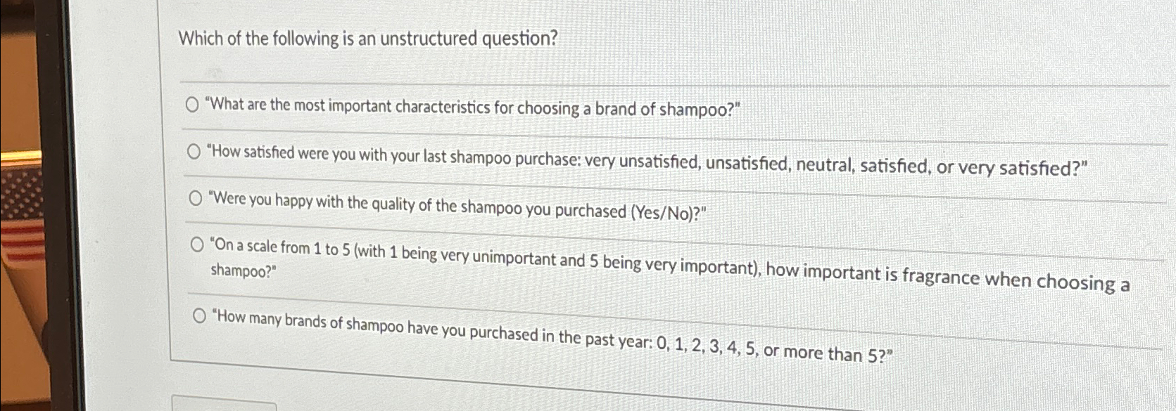 Solved Which of the following is an unstructured | Chegg.com