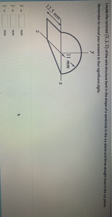 Solved Locate the centroid (x, y, z) of the wire structure | Chegg.com