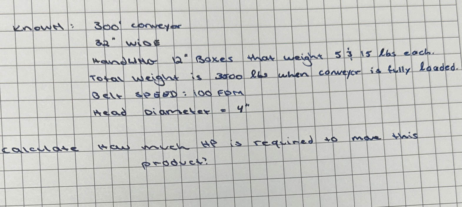 Solved How much HP is needed to move this conveyor. | Chegg.com