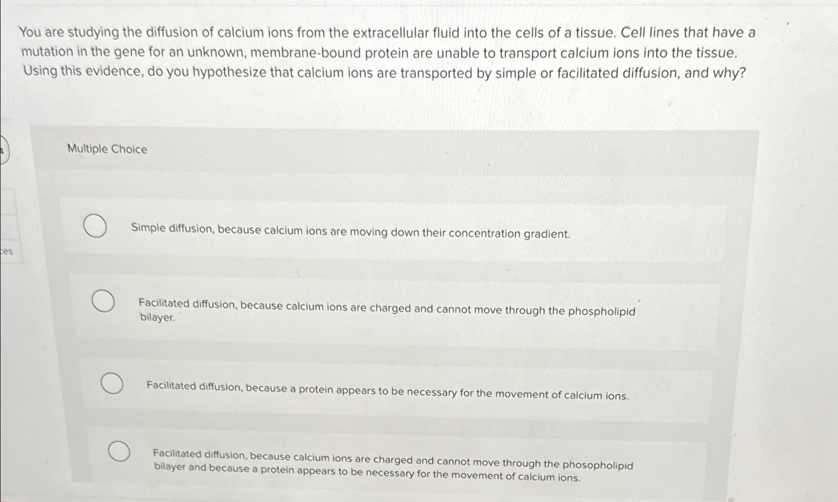 Solved You are studying the diffusion of calcium ions from | Chegg.com