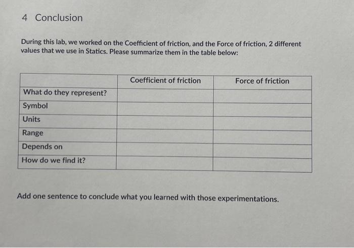 Solved In this first lab, we will explore the coefficient of | Chegg.com
