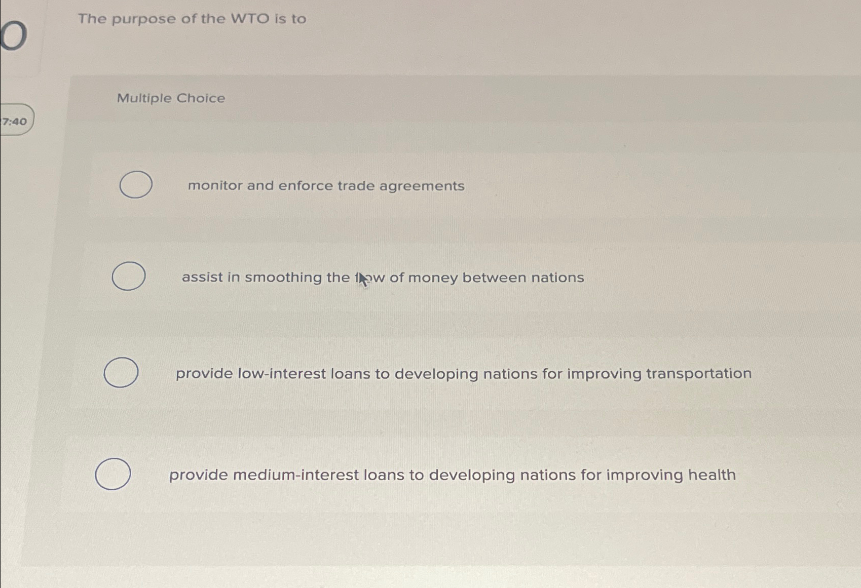 Solved The purpose of the WTO is toMultiple Choicemonitor | Chegg.com