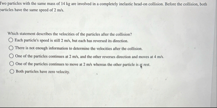 Solved Two particles with the same mass of 14 ﻿kg are | Chegg.com