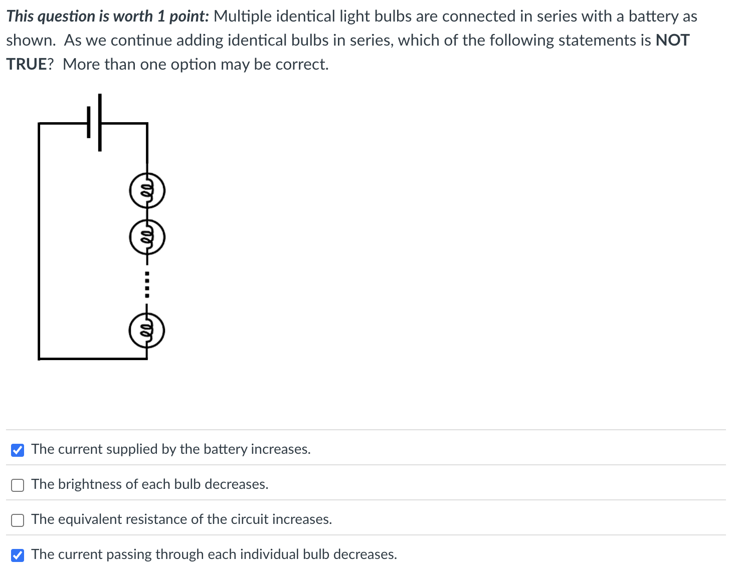 Solved Multiple identical light bulbs are connected in | Chegg.com