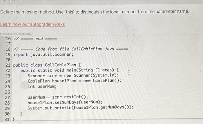 Solved Define the missing method. Use Solved Define the missing method. Use