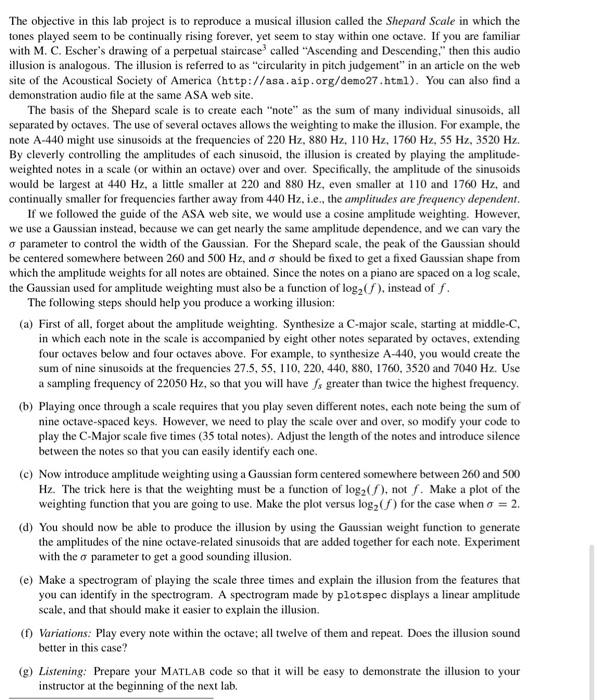 Solved The objective in this lab project is to reproduce a | Chegg.com