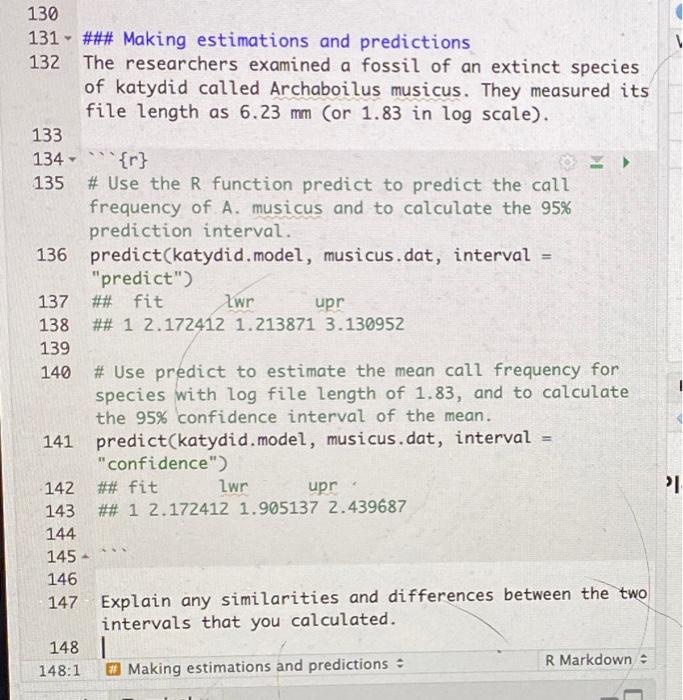Solved 130 131. \#\# Making estimations and predictions 132 | Chegg.com