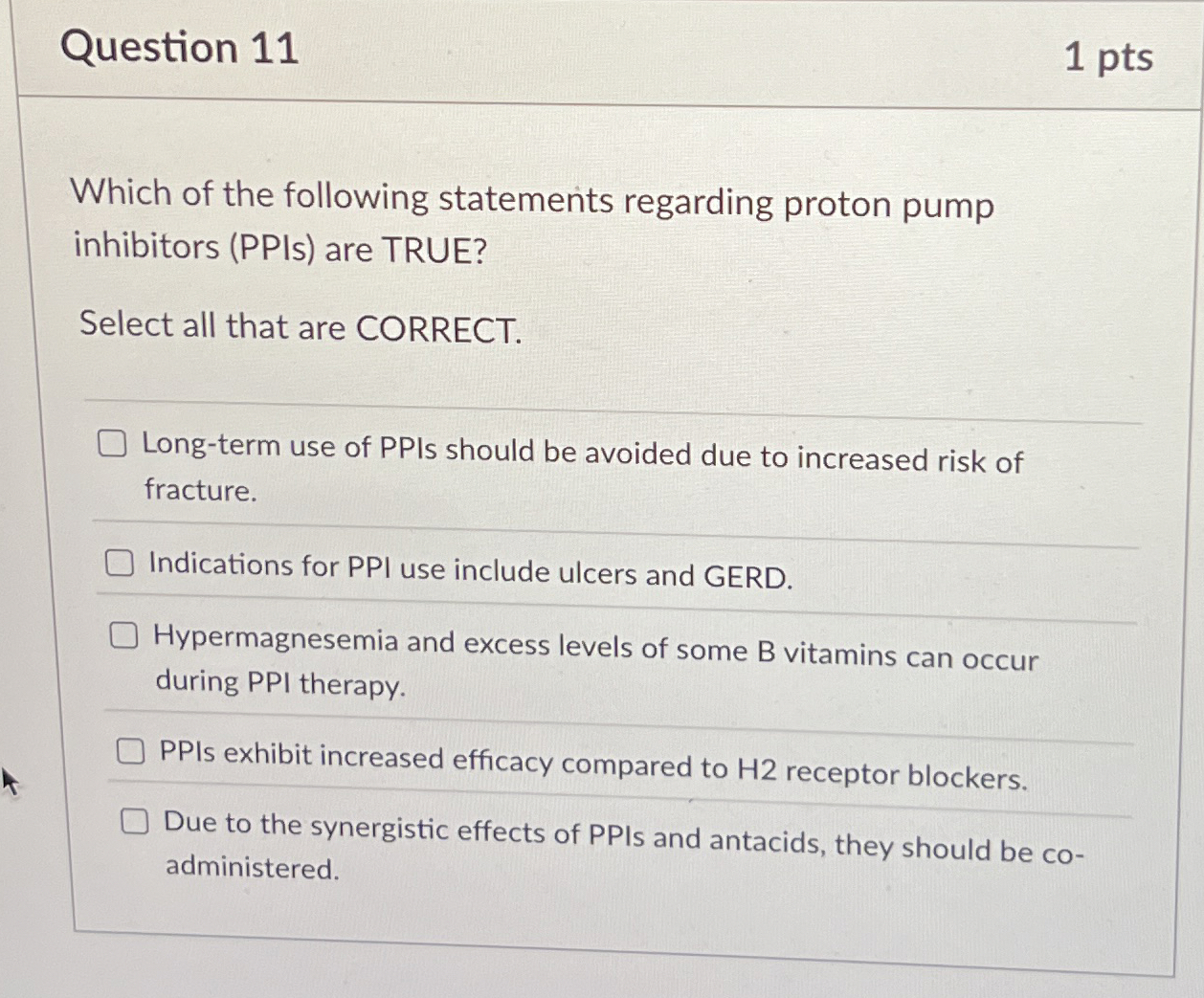 Solved Question 111 ﻿ptsWhich of the following statements | Chegg.com