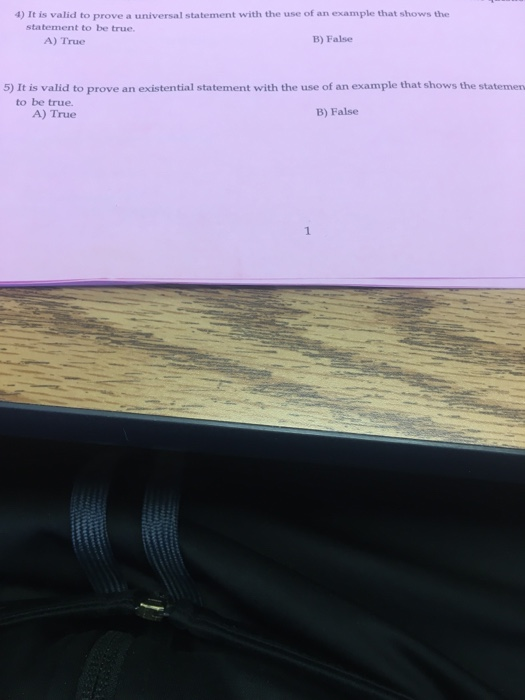 Solved 4) It is valid to prove a universal statement with | Chegg.com
