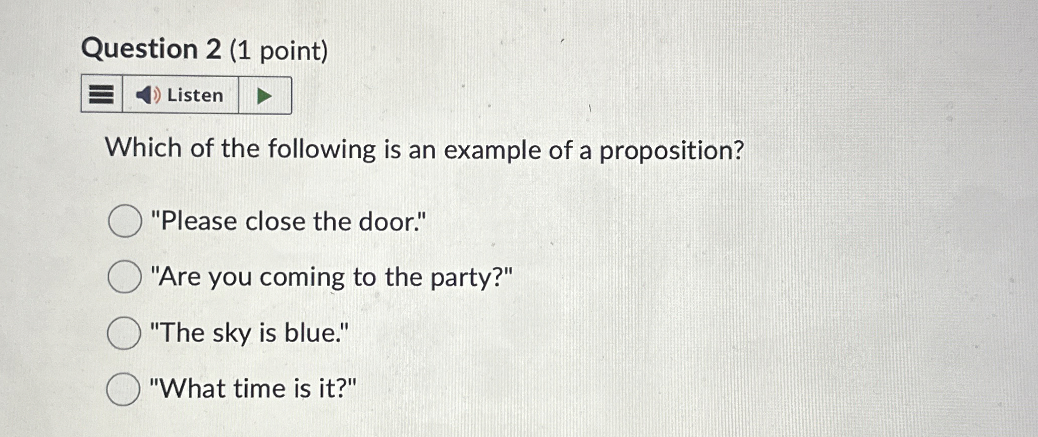 Solved Question 2 (1 ﻿point)ListenWhich of the following is | Chegg.com