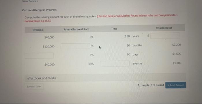 Solved Current Attempt in Progress Compute the missing | Chegg.com