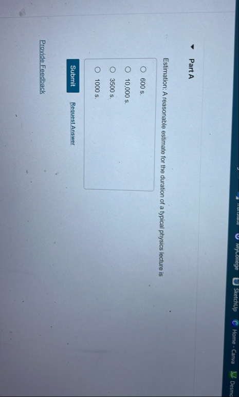 Solved Part AEstimation: A reasonable estimate for the | Chegg.com