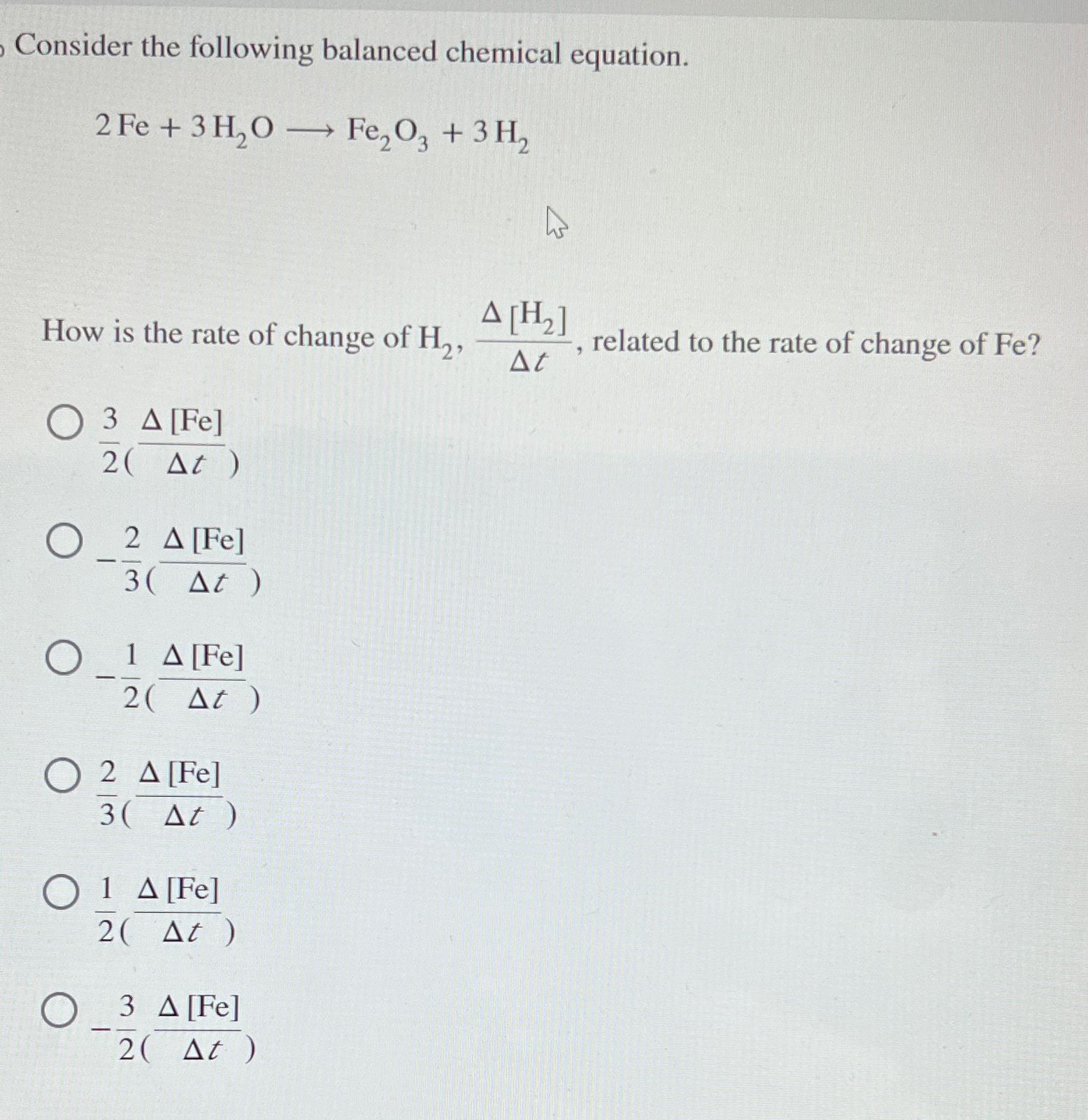 Solved Consider the following balanced chemical | Chegg.com