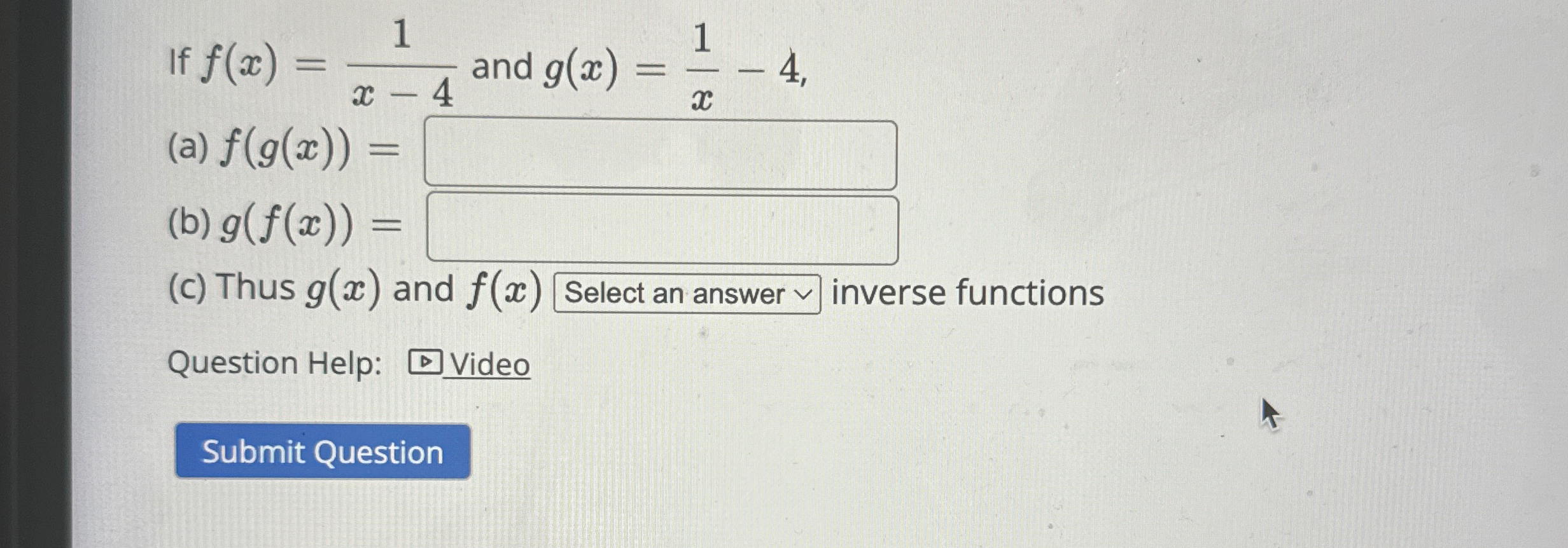 Solved If f(x)=1x-4 ﻿and | Chegg.com