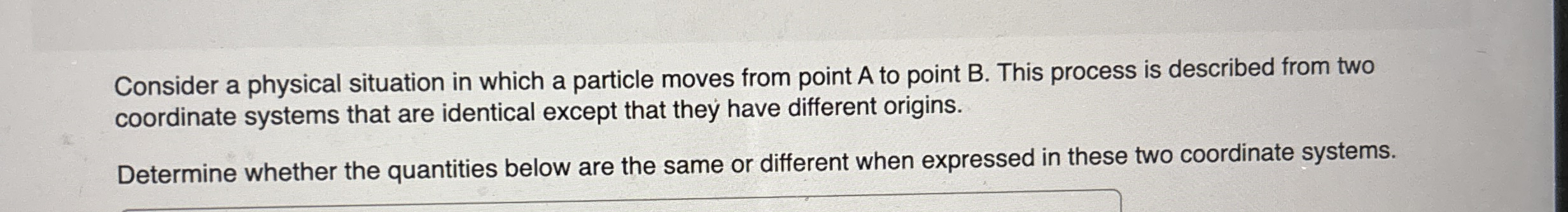 Solved Consider a physical situation in which a particle | Chegg.com
