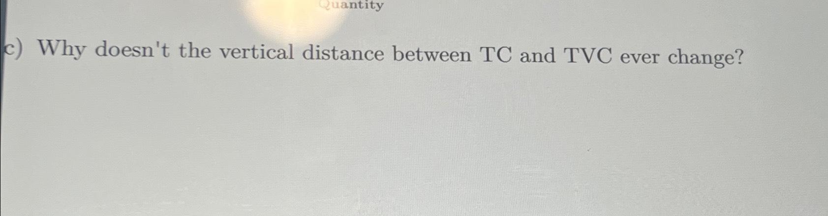 Solved c) Why doesn't the vertical distance between TC and | Chegg.com Solved c) Why doesn't the vertical distance between TC and | Chegg.com