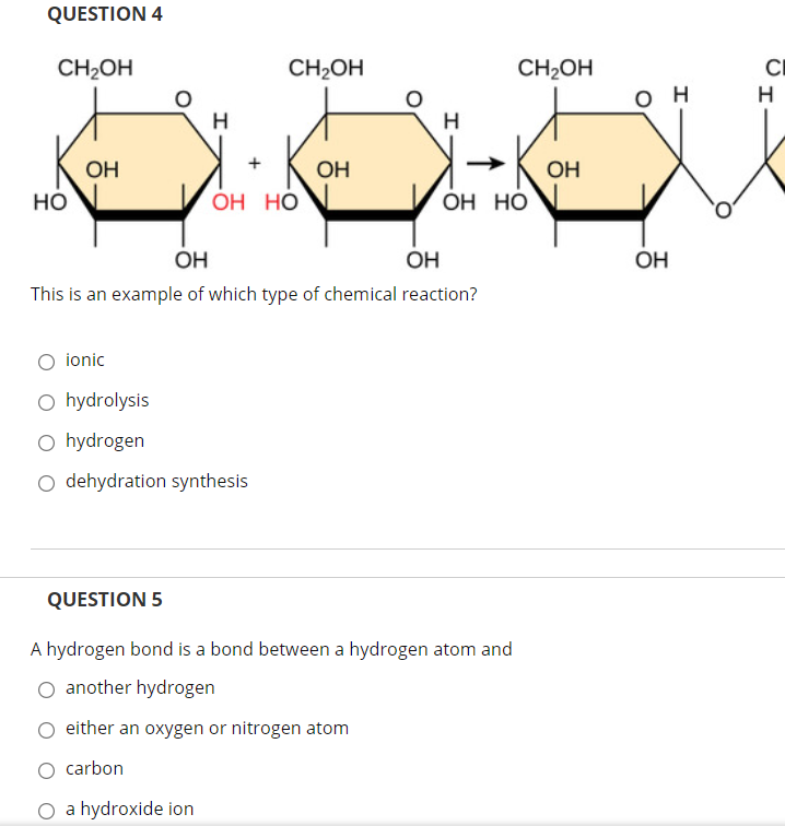 Solved QUESTION 4 CH2OH CH2OH CH2OH СІ Н он H I + ОН НО ОН | Chegg.com