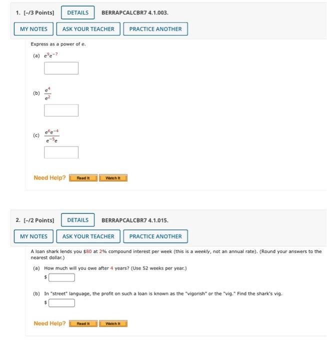 Solved 1. (-/3 Points) DETAILS BERRAPCALCBR7 4.1.003. MY | Chegg.com