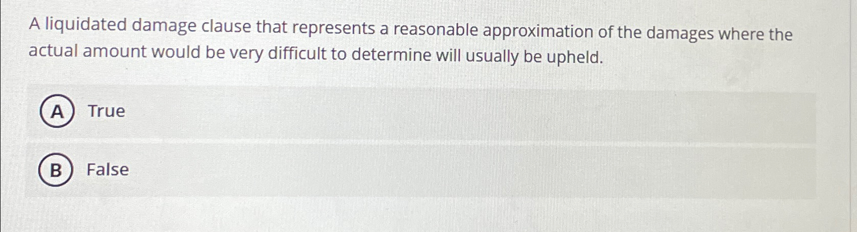 Solved A liquidated damage clause that represents a | Chegg.com