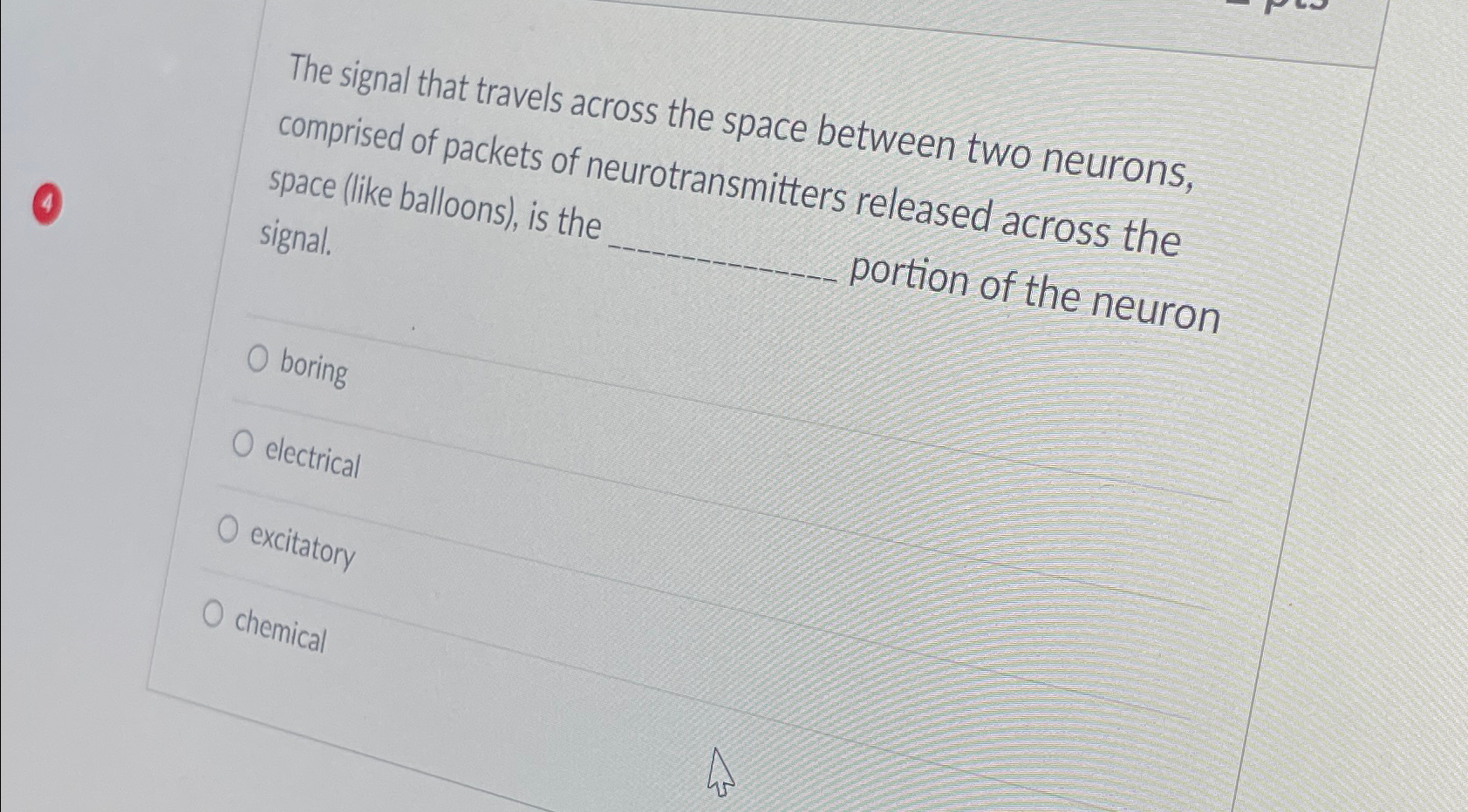 Solved The signal that travels across the space between two | Chegg.com