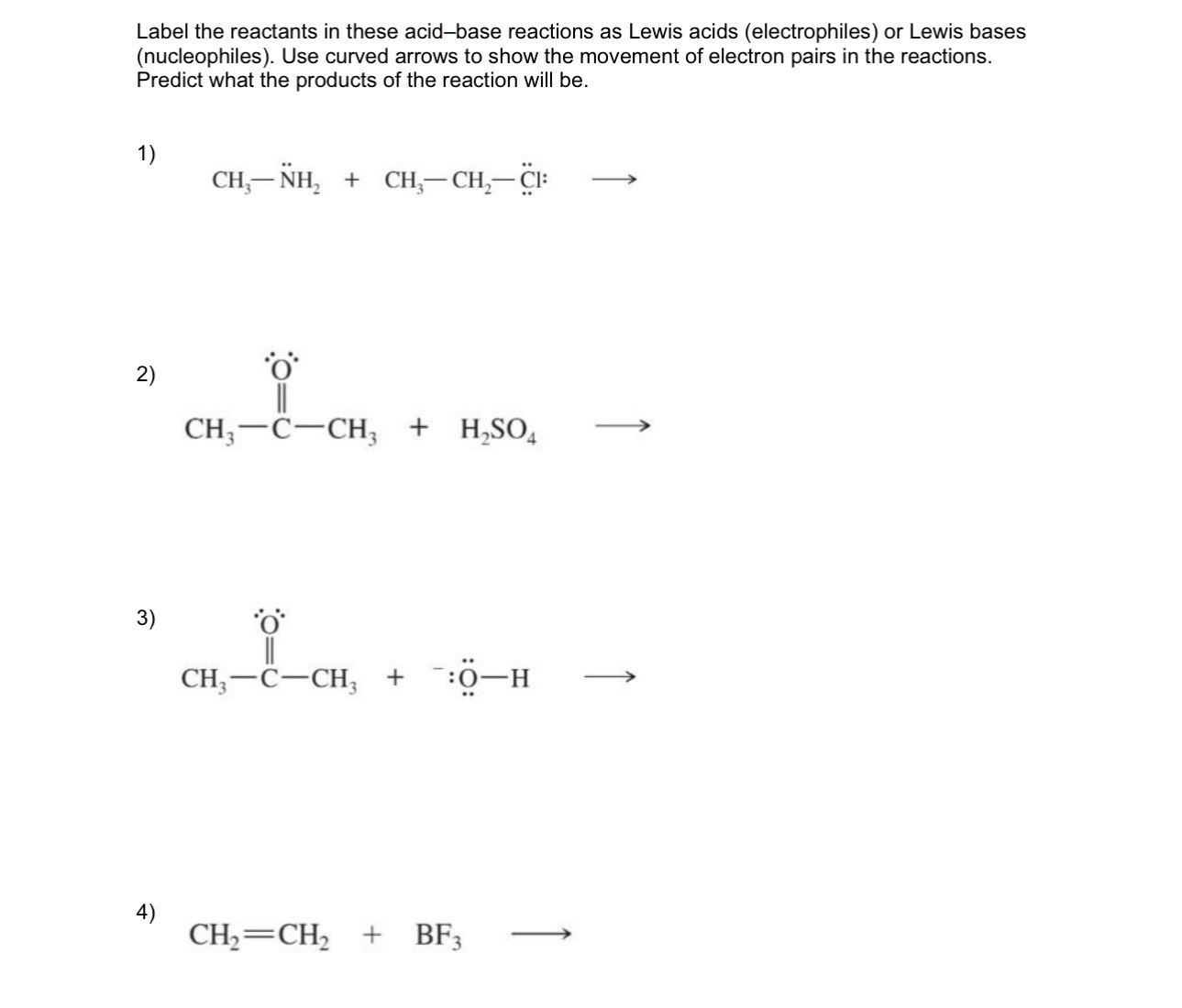 Solved Label the reactants in these acid-base reactions as | Chegg.com