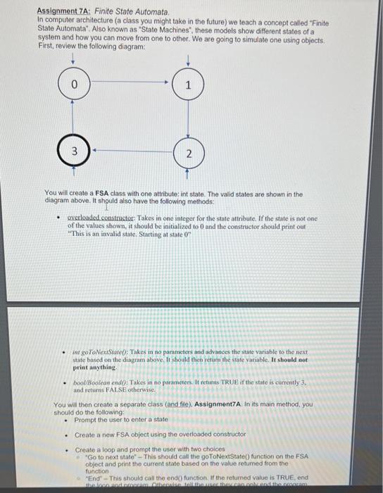 Solved Assignment 7A: Finite State Automata. In computer | Chegg.com