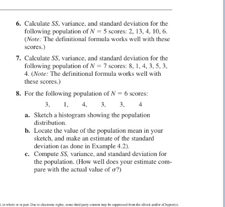 Solved 6. Calculate SS, variance, and standard deviation for | Chegg.com