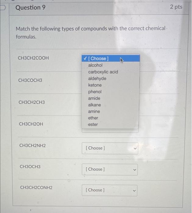 Solved Question 9 2 pts Match the following types of | Chegg.com