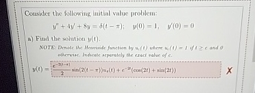Solved Consider the following initial value | Chegg.com